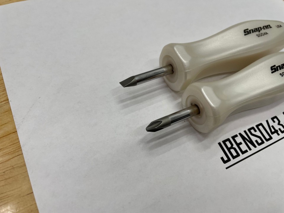 Snap-on Tools RARE PEARL WHITE 2pc Hard Standard Handle Stubby ...