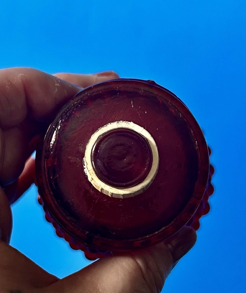 VTG MC Ruby Red Hobnail Bubble Glass Votive Sconce Cup Peg Candle ...