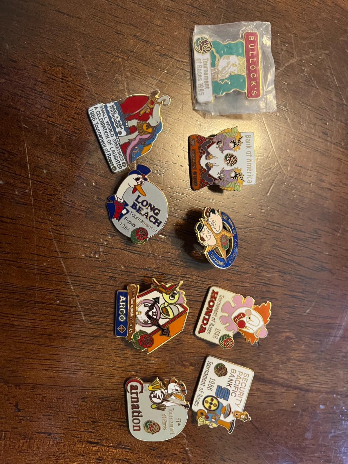 Tournament of Roses Parade Pins Lot ~ 1985–86 Sponsors ~ Enamel Lapel ...