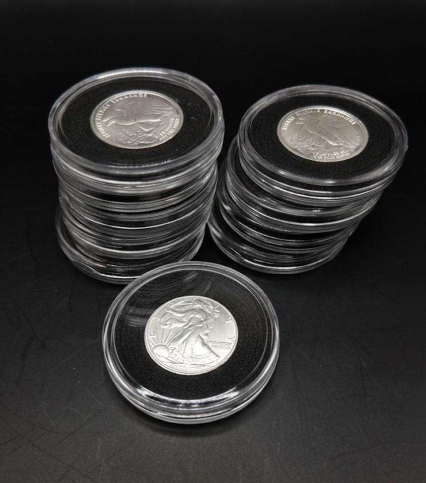 Lot 2 Silver Rounds - Walking Liberty Eagle Design .999 Fine Bullion 1 ...