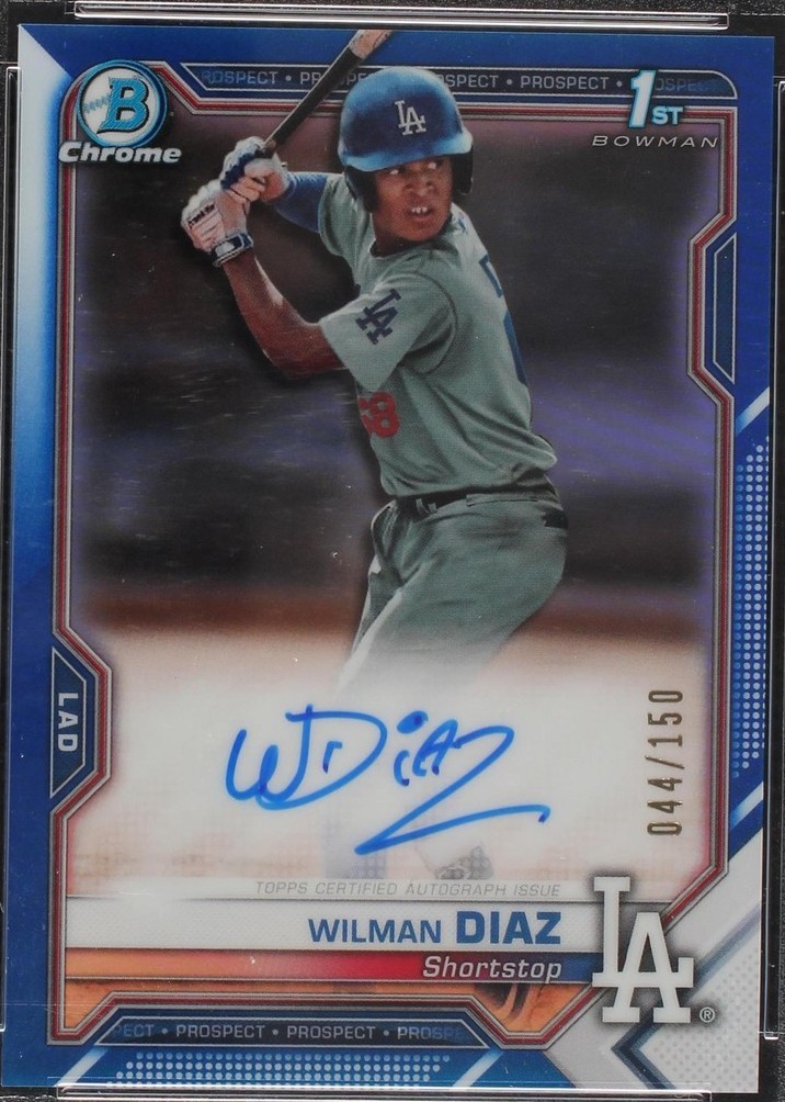 2021 Bowman Chrome - Prospect Autographs Wilman Diaz #CPA-WD Blue ...