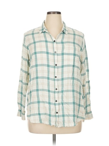 Natural Reflections Women Ivory 3/4 Sleeve Button-Down Shirt XL | eBay