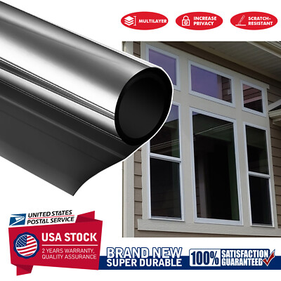 Black Window Film Privacy Reflective One Way Mirror Tint For Home ...