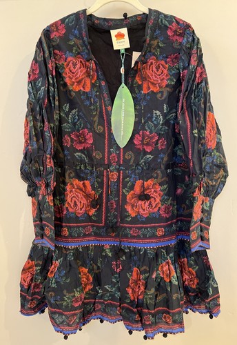NWT Sundance Catalog By Farm Rio Black Floral “Rosita Dress” Size XL ...