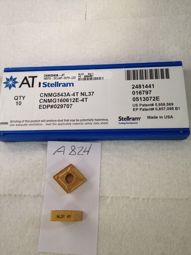 10 NEW STELLRAM CNMG 543A-4T CARBIDE INSERTS. 160612E-4T GRADE: NL37 ...