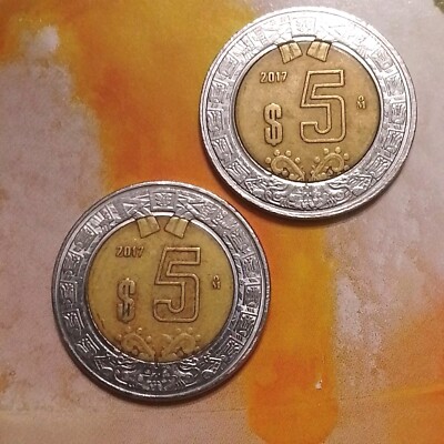 2 x 2017 Mexico pesos 5 dollar coins. Circulated & Collectable! | eBay
