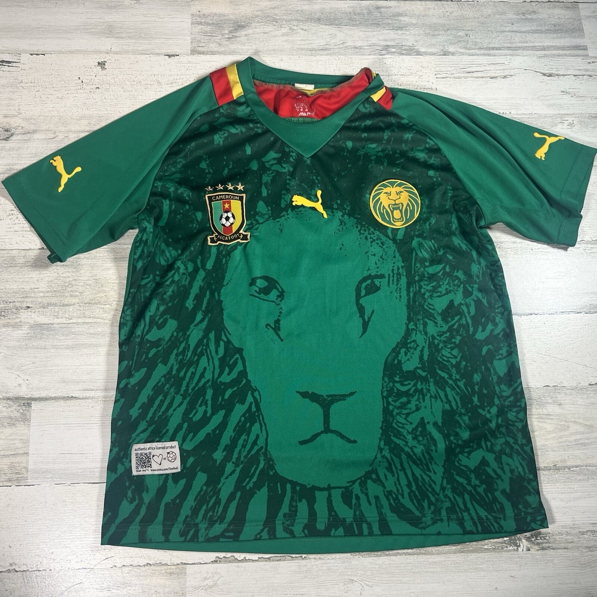 Samuel Etoo Jersey Authentic Cameroon 2002 Home Samuel Eto'o #9 Size