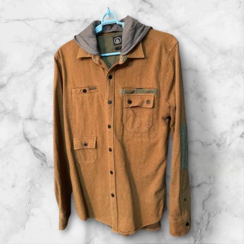 Volcom Snowboard Jacket Men's M Brown Removable Hood 4 Pockets Casual ...