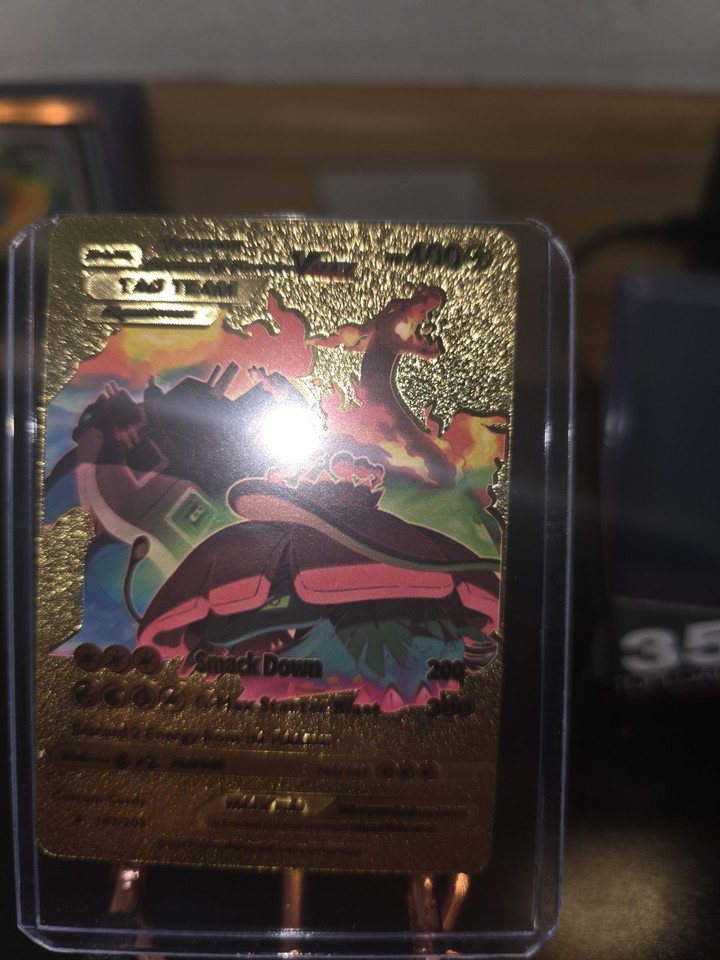 Pokémon Venusaur Charizard Blastoise VMAX Tag Team Gold Foil Fan Art ...