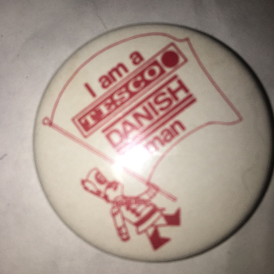Tesco; Original Vintage 1960/70's tin pin Badge Danish Bacon | eBay UK