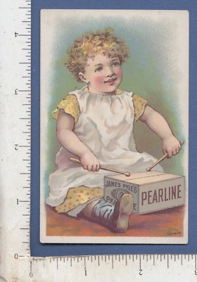 B442 Pearline Soap trade card James Pyle, NYC child playing soap box ...