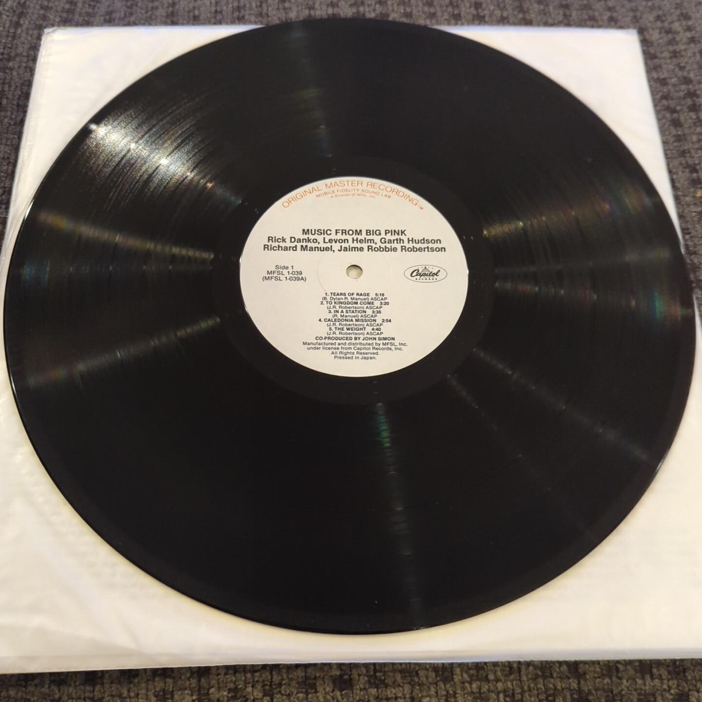 The Band. MFSL 1-039 HALF SPEED MASTER. Music From Big Pink. Vinyl ...