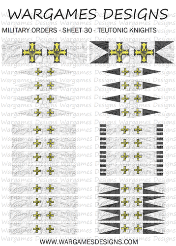 28mm Teutonic Knights Flags - Sheet 30 - Lion Rampant, FOG, DBA, Hail ...