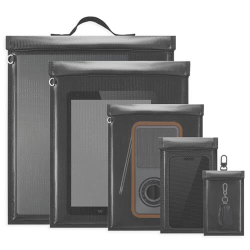 5 Pack Faraday Bags, Large Faraday Cage with Handle, Faraday Bag Signal ...