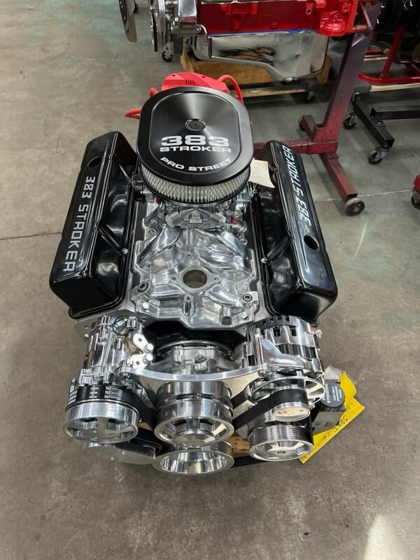383 stroker motor Chevy crate engine 505hp SBC A/C ROLLER TURN key 383 ...
