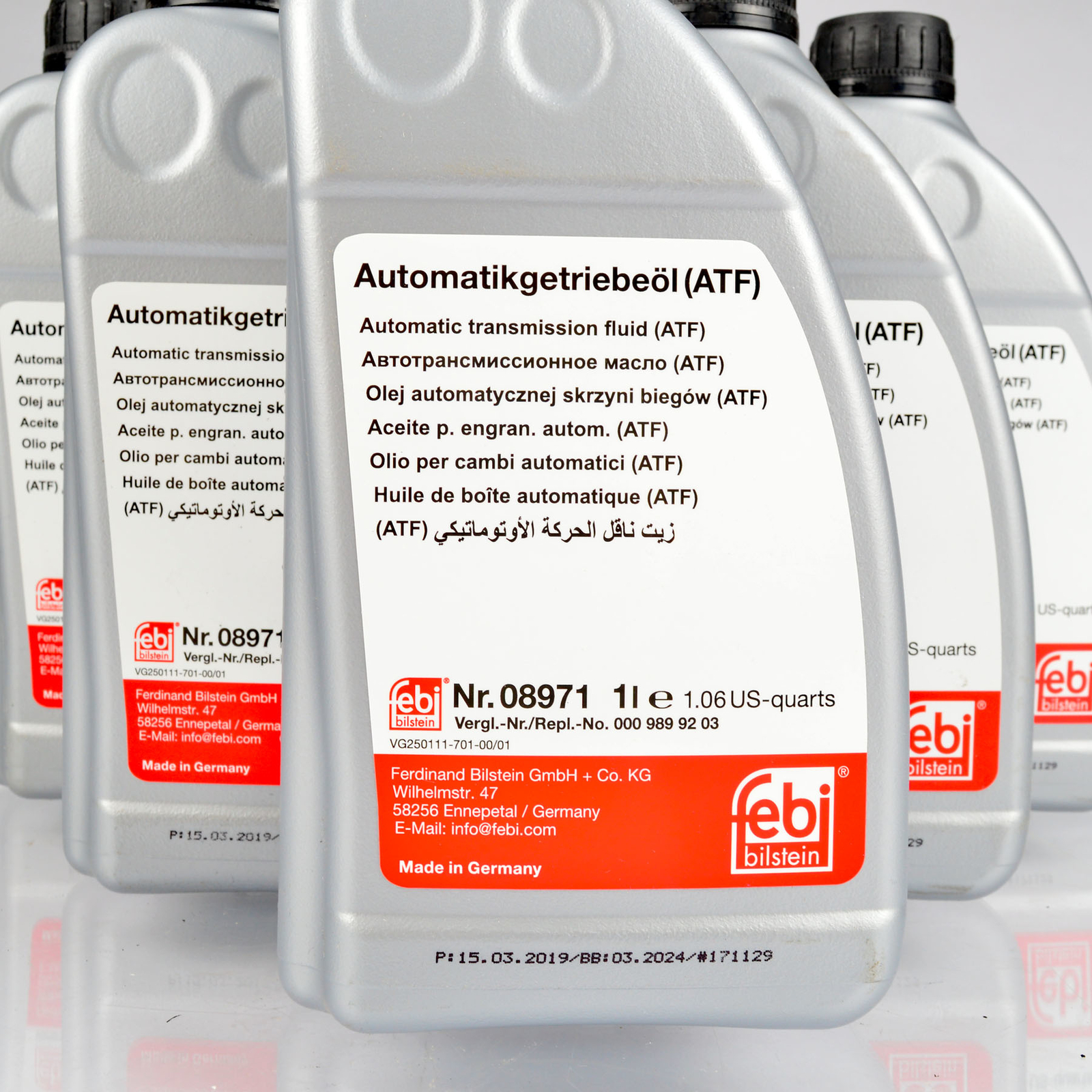 5x 1L FEBI 08971 Getriebeöl Automatikgetriebeöl Hydrauliköl ATF DEXRON ...