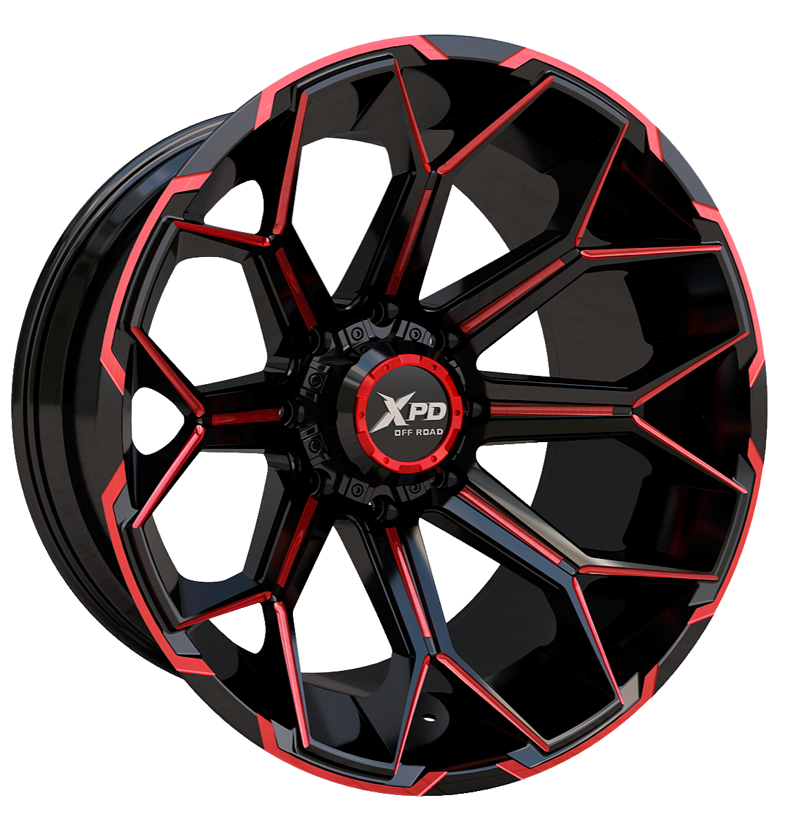 4pcs 20x10 6x135/6x5.5" -24mm Black/Milled Red Wheels Rims 20" Concave ...