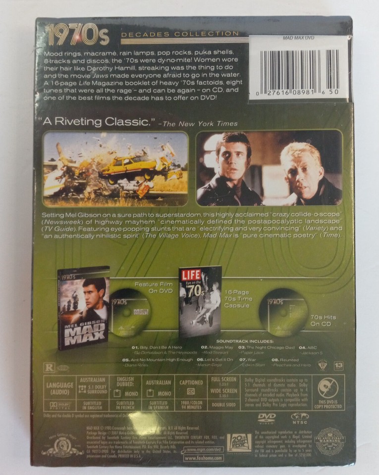 Mad Max DVD Mel Gibson Decades Collection 1970s CD Sealed | eBay