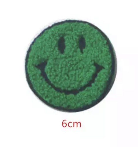Chenille Smiley Face Patch - Iron On Chenille Patch Smile Face Patch - Green | eBay