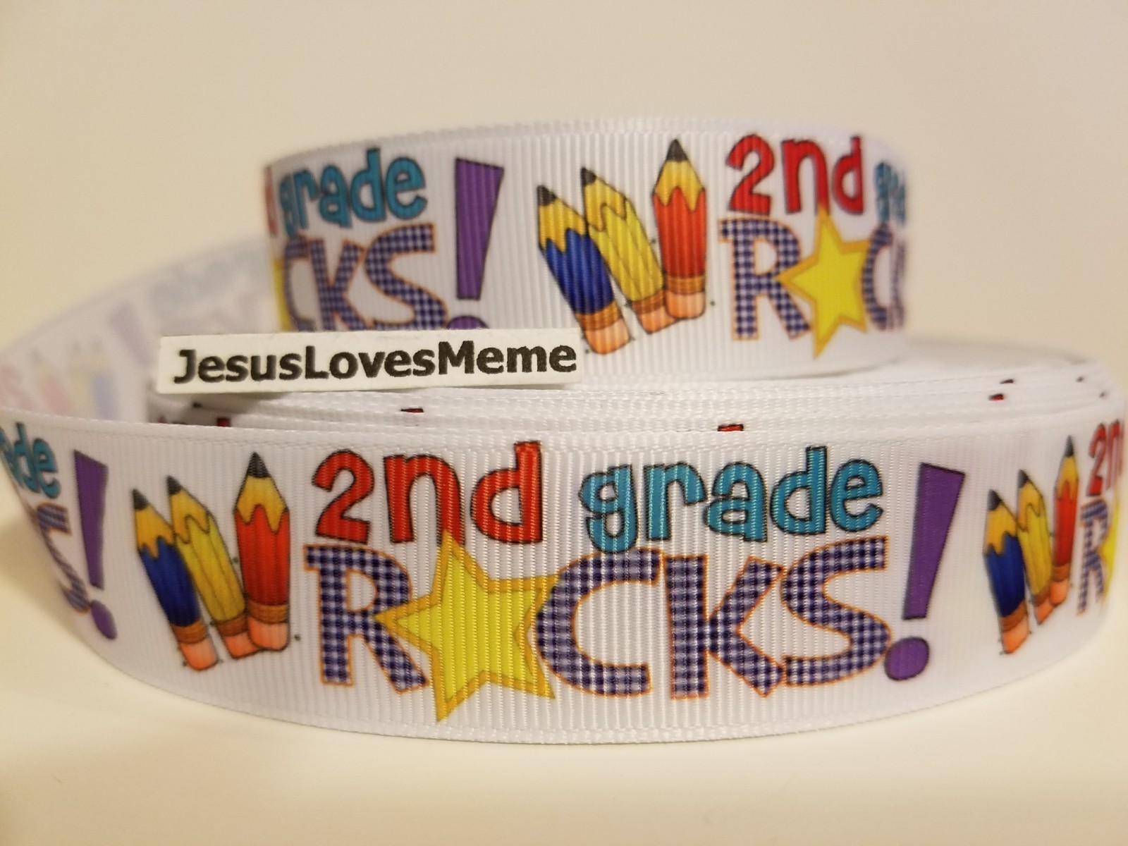Grosgrain Ribbon 2nd Grade Rocks School Teacher Class Stars Pencils 1 ...
