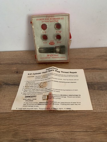 Vintage K-D Tools Cylinder Head Rethreader kit for 14mm Spark Plugs No ...