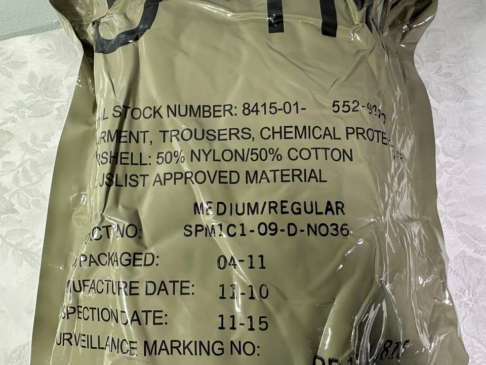 US Military CBRN/NBC MOPP JLIST Chemical Trousers ACU Digital Medium/R ...