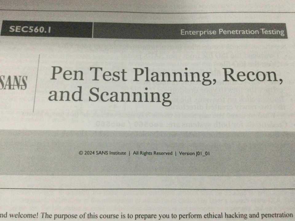 SANS SEC560 2024 Enterprise Penetration Testing books - GIAC GPEN | eBay