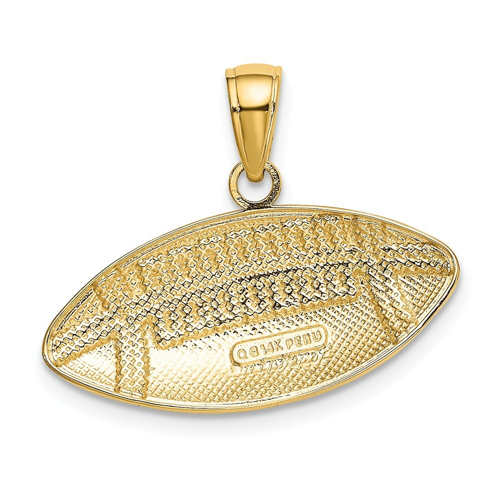 14k 14kt Yellow Gold Diamond-Cut Medium Football Charm 14mm X 24mm | eBay