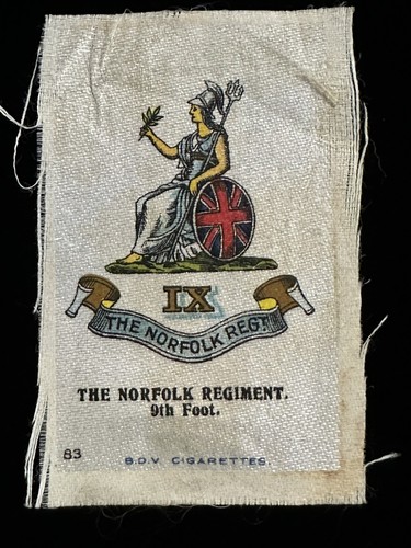 Royal Norfolk Regiment British Army #83 Tobacco Silk BDV Cigarettes ...