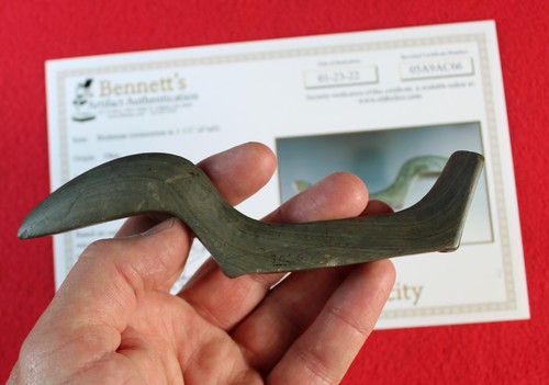 Birdstone Ohio Arrowhead Indian Artifact Bennett COA Pictured large at 6" | eBay