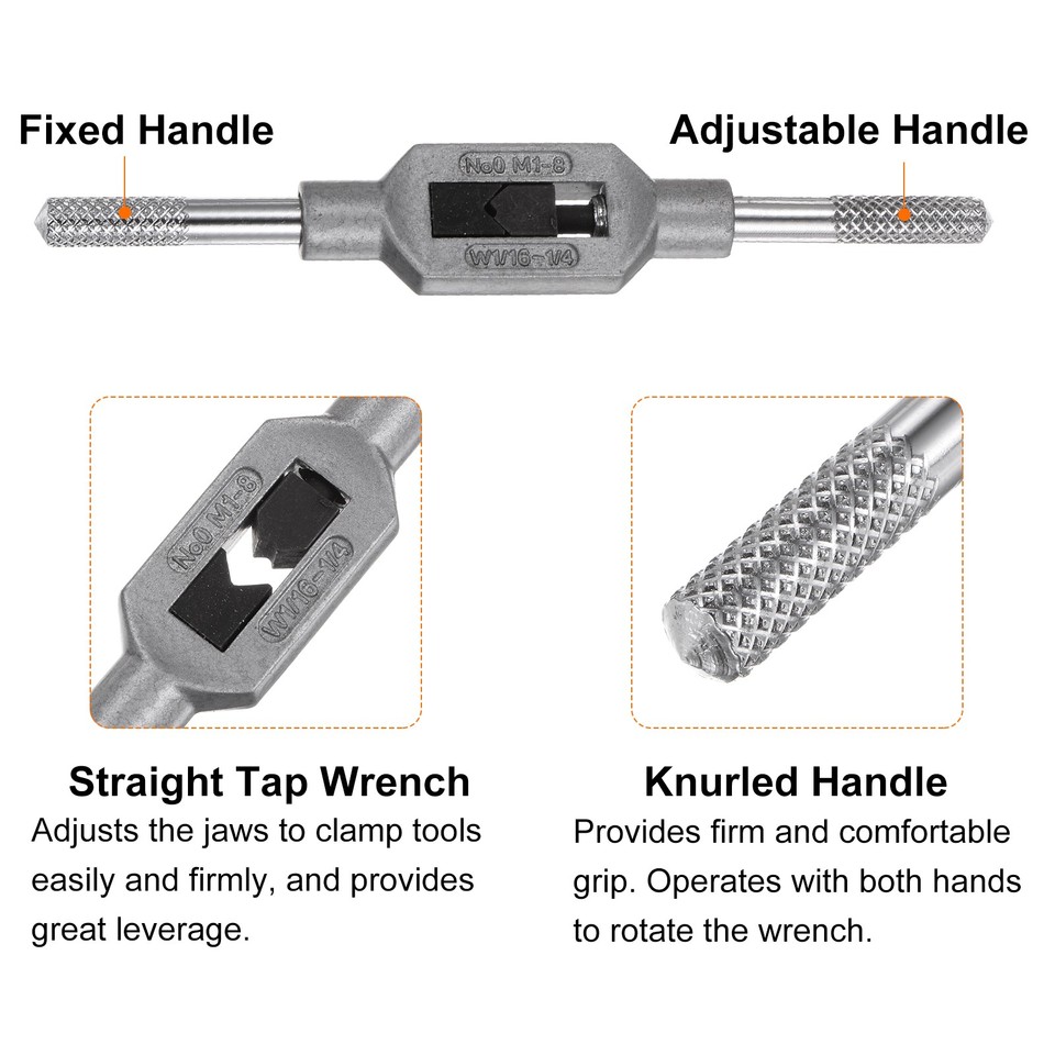 10 x M1-M3.5 Micro Mini Metric Tap Set M1-M8/1/16"-1/4" Adjustable Tap ...