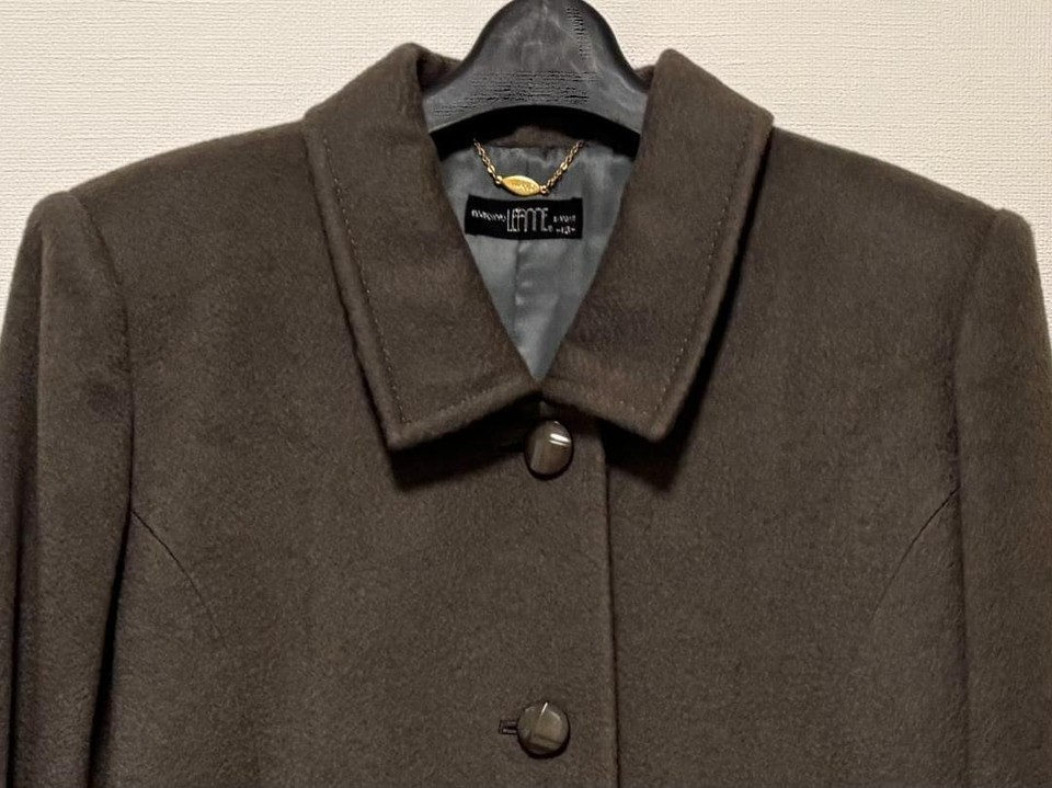 LEANNE 100% Cashmere Long Coat Grège Brown Vintage L Size | eBay UK