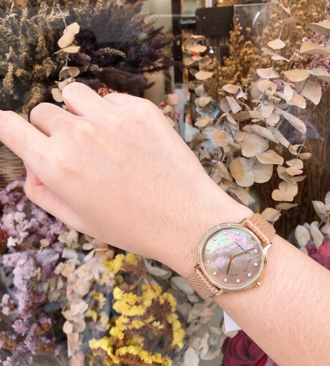 New Emporio Armani Quartz Mother of Pearl Dial Ladies Watch - AR11151 ...