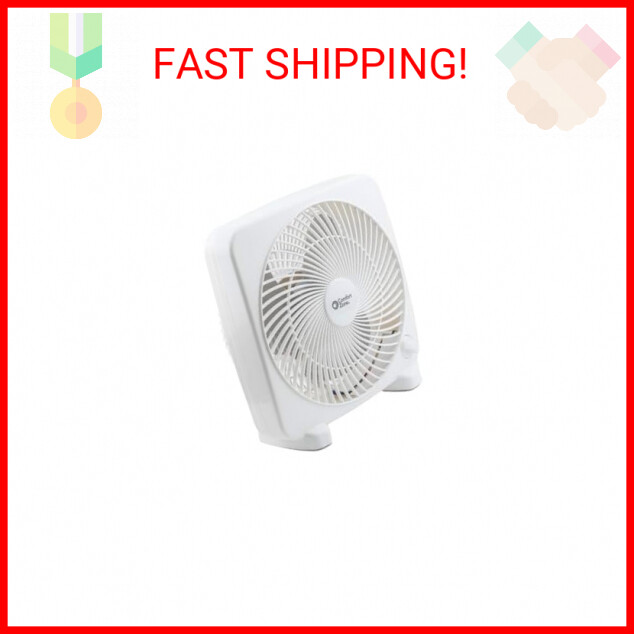 Comfort Zone Box Fan, 9 inch, Portable, Electric Quiet, 3 Speed, Small ...