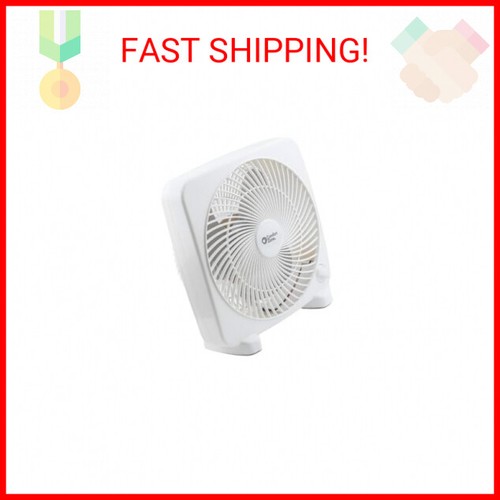 Comfort Zone Box Fan, 9 inch, Portable, Electric Quiet, 3 Speed, Small ...