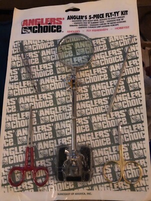 New Sealed Angler's Choice 5-Piece Fly-Ty Kit Tying Tools Set Fishing ...