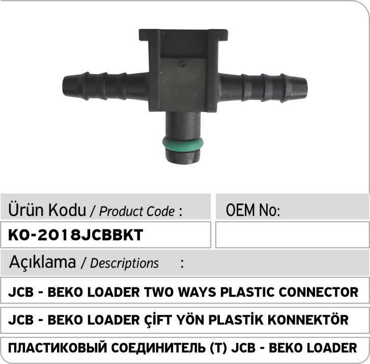 JCB - Beko Loader Injector Leak Off Connector 2 Ways 320/07219 - 320/ ...