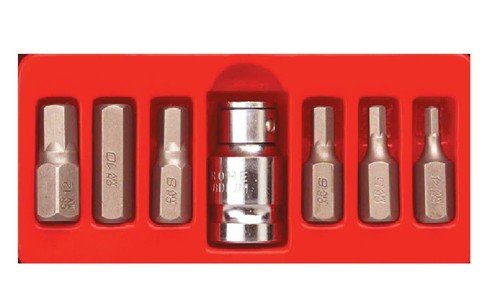 7PC HEX POWER BIT SET ½” DRIVE MALE SOCKET ALLEN KEY H4 H5 H6 H8 H10 ...