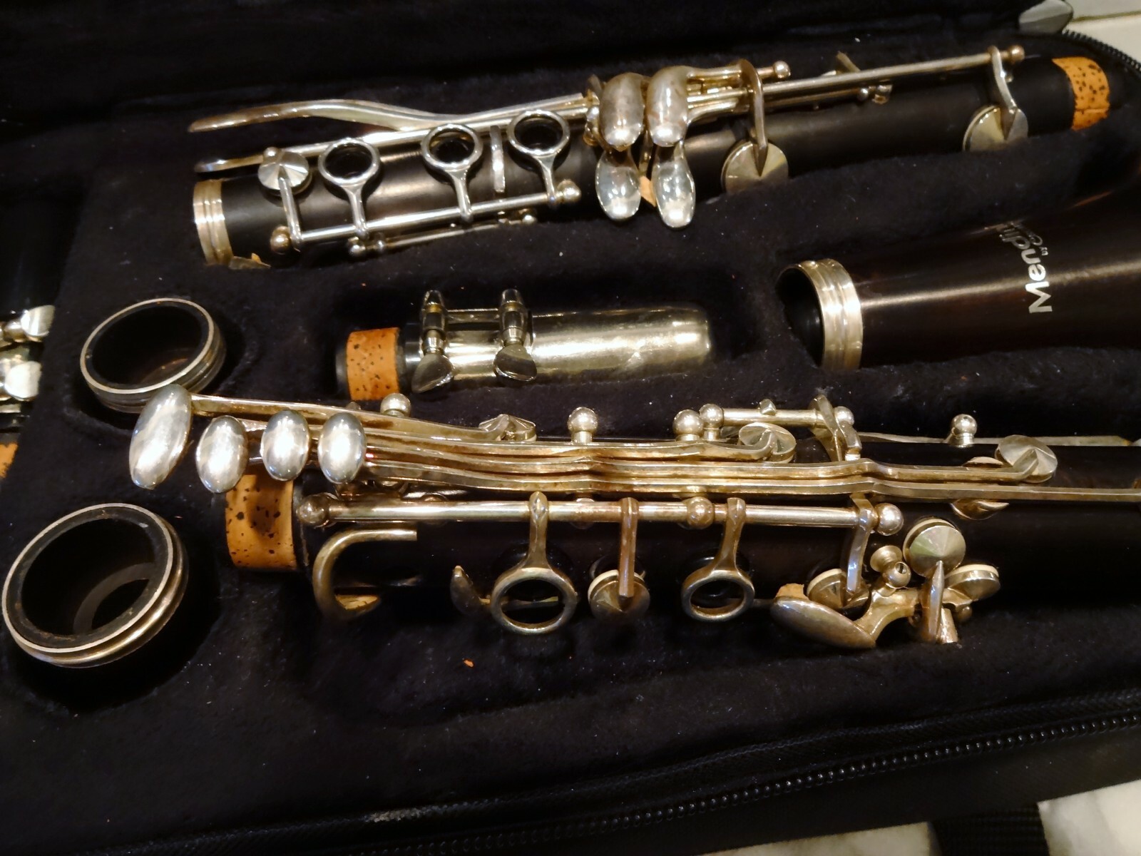 Cecilio MENDINI MCT-40 EBONY WOOD CLARINET Bb With Black Case & Stand ...