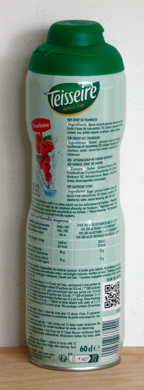 NEW 1 X Teisseire Raspberry Sirop - 60cl French Framboise Syrup Cordial ...