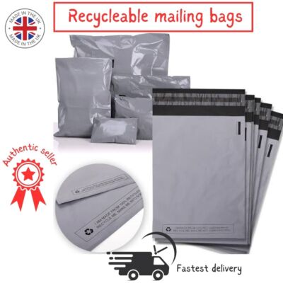 GREY Postal Bags Packaging Poly Parcel Mailing Packing Postage Sacks ...