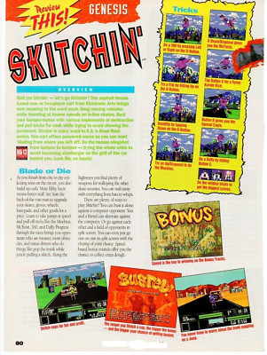 1994 Skitchin' Blade or Die Review & Tricks Sega Genesis Video Game ...