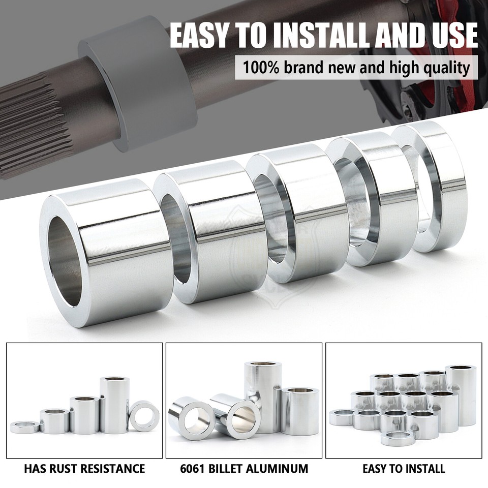 3/4" ID 1-1/8" OD Wheel Axle Spacers Kit 13PCS For Harley Touring ...