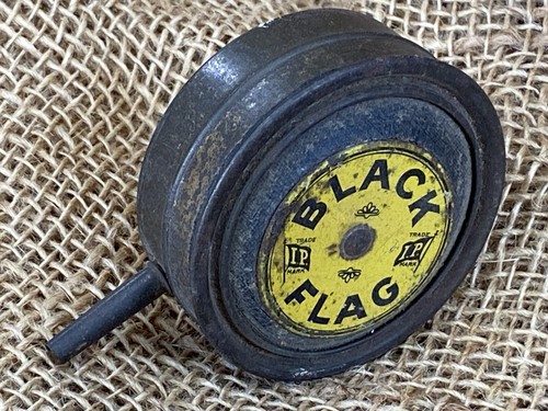 Vintage Black Flag Insect Powder Squeeze Puffer Advertising Tin Logo ...
