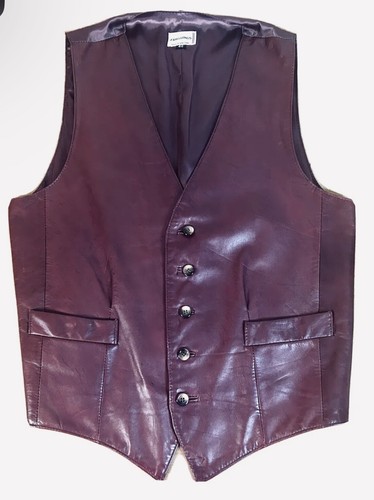 Beautiful Vintage 70s Leather Funky Superfly Pimp Disco Men Vest ...