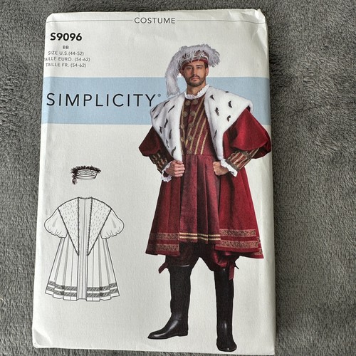 Simplicity Pattern S9096 Sz 44-52 Men Renaissance Shakespeare Henry ...