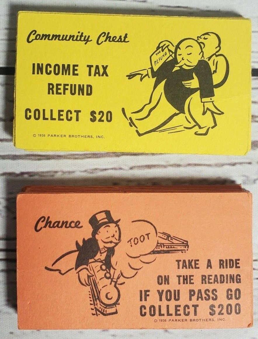 Monopoly Chance And Community Chest Cards