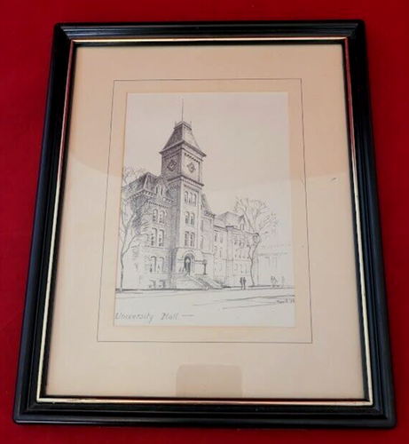 Ohio State University - University Hall Vintage Framed Art - 1959 Paul ...