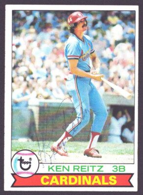 KEN REITZ 1979 Topps #587 AUTOGRAPH CARDINALS Auto Signed Giants Cubs d ...