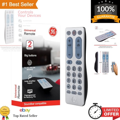 Simple Setup Big Button Universal Remote for TVs - Compatible with ...